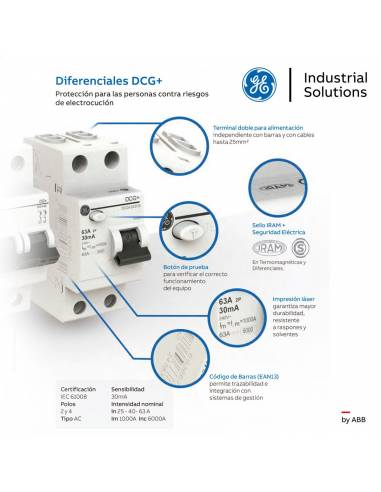TERMICA UNIPOLAR 63A 4,5KA CURVA C GE BY ABB
