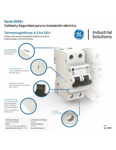 TERMICA TETRAPOLAR 20A 4,5KA CURVA C GE BY ABB